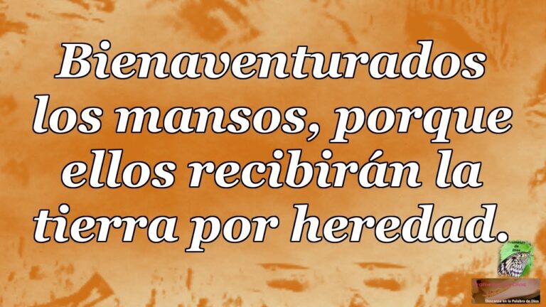Bienaventurados los mansos porque ellos poseerán en herencia la tierra ...